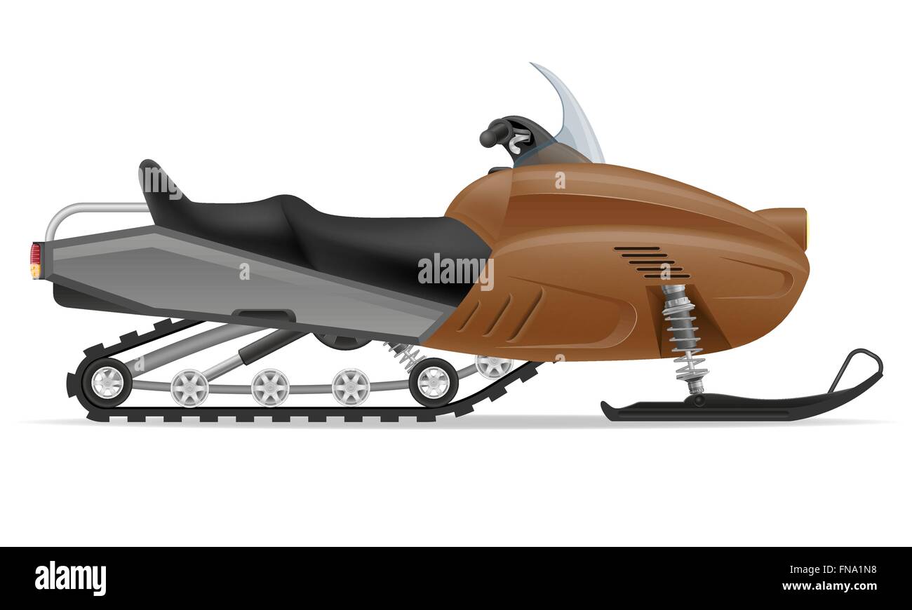 snowmobile for snow ride vector illustration isolated on white ...