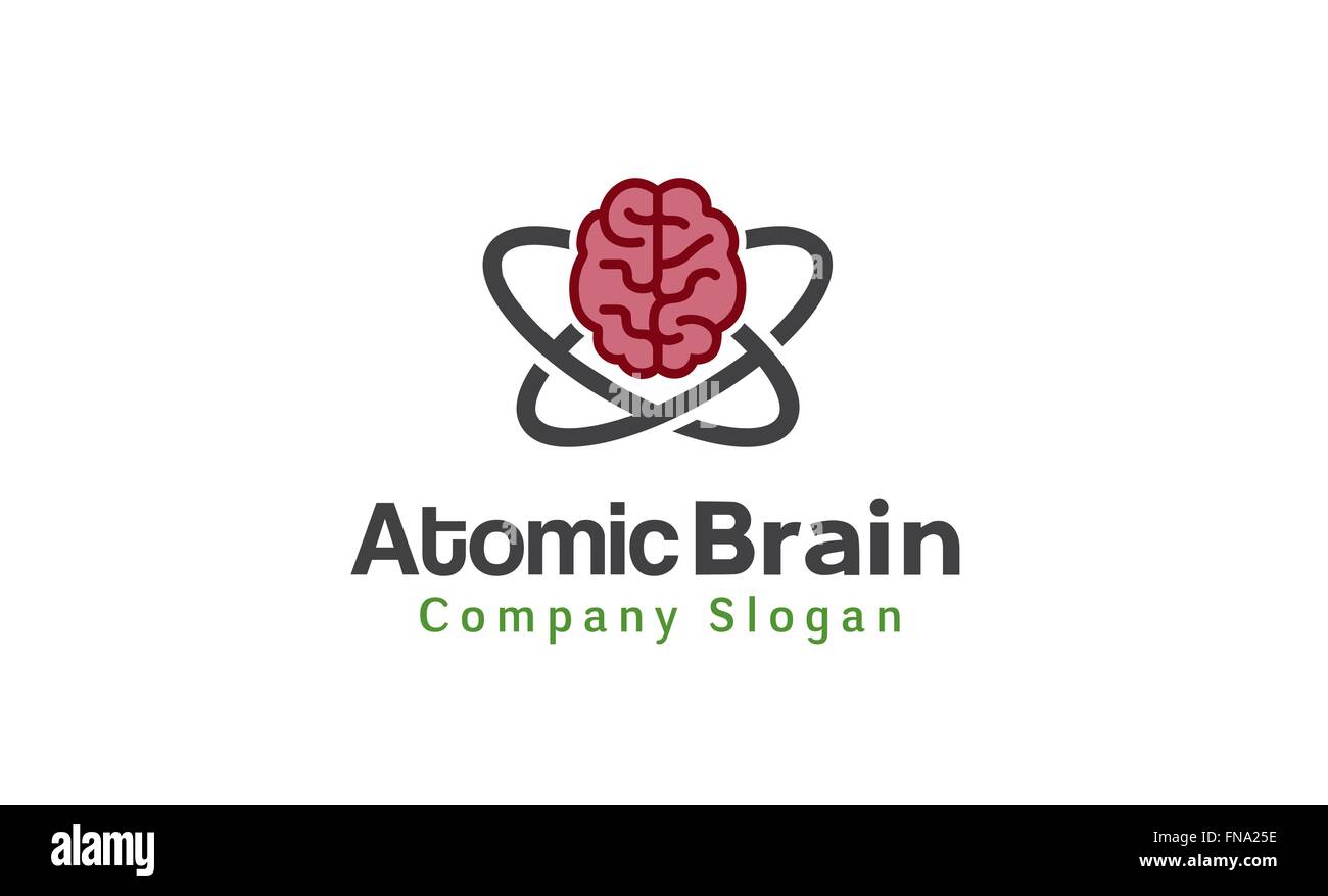 Atomic Brain Logo Vector Symbol Design Illustration Stock Vector Image ...