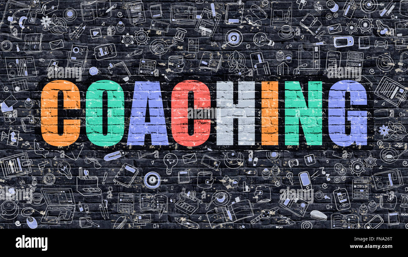 Coaching Concept with Doodle Design Icons Stock Photo - Alamy