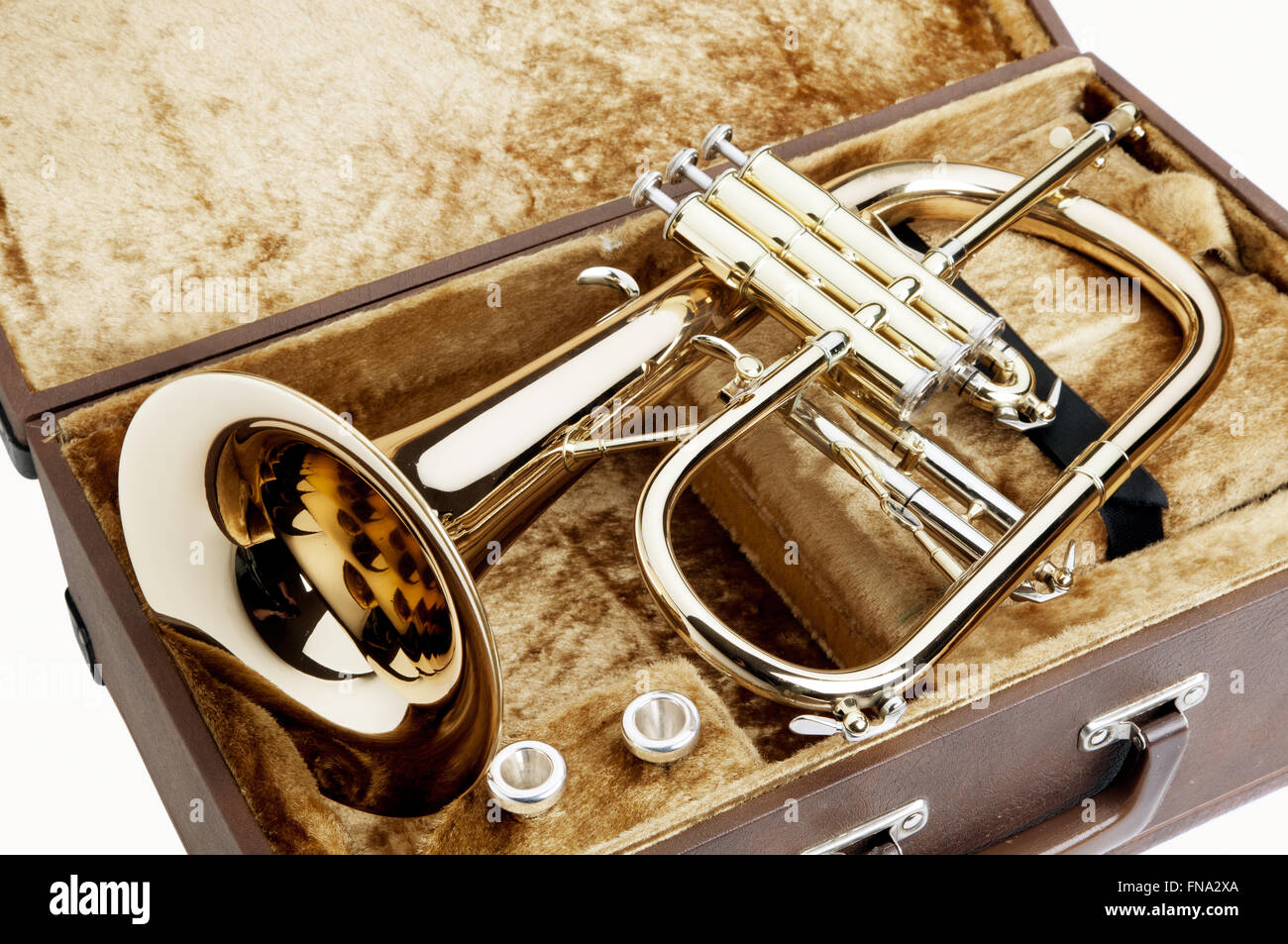 A trumpet laying on it's side in a case Stock Photo - Alamy