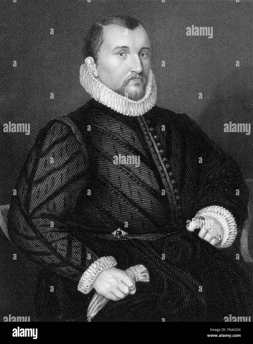 Christopher Columbus,19th century engraving by John James Hinchcliff ...