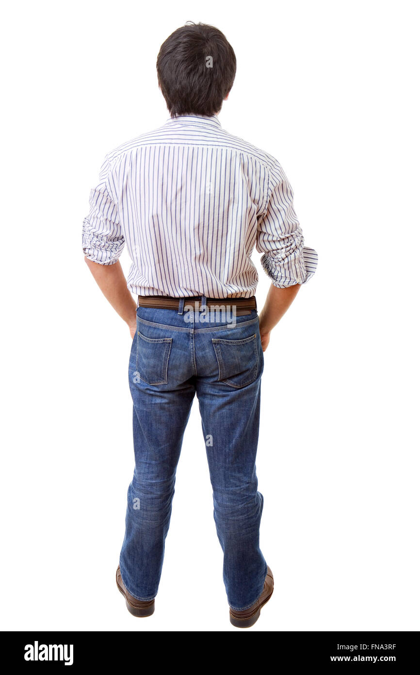 young casual man from the back, full body, isolated Stock Photo - Alamy