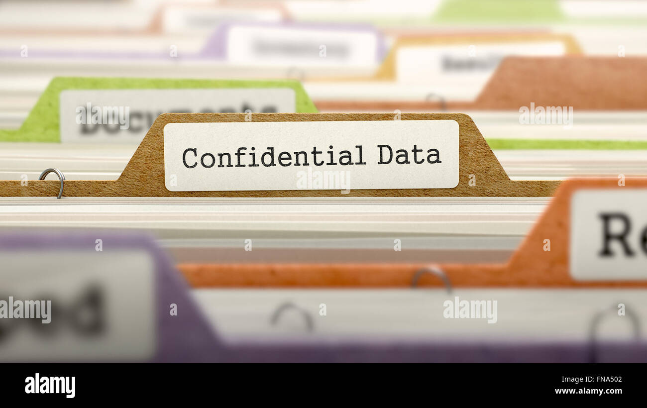 Confidential Data Concept on File Label Stock Photo - Alamy