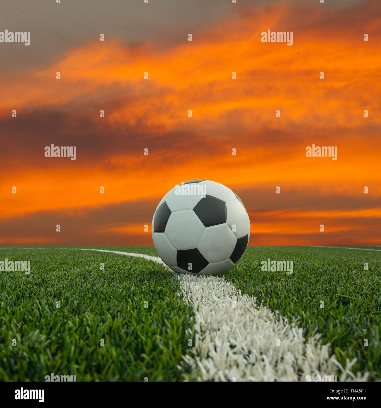 soccer field grass with ball Stock Photo - Alamy