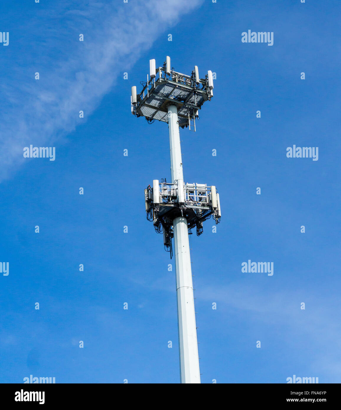 A cellular telephone transmitter farm sits on a tower in Brooklyn in ...