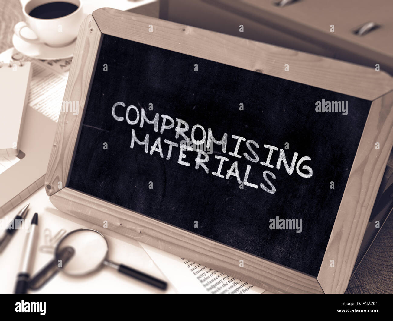 Compromising Materials Concept Hand Drawn on Chalkboard Stock Photo - Alamy
