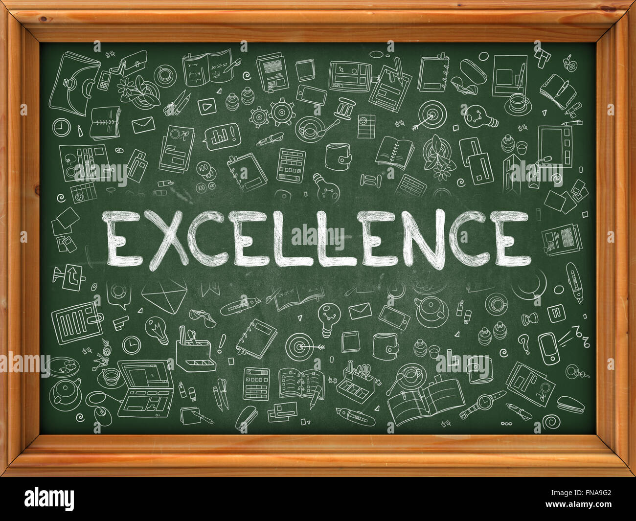 Excellence - Hand Drawn on Green Chalkboard Stock Photo - Alamy