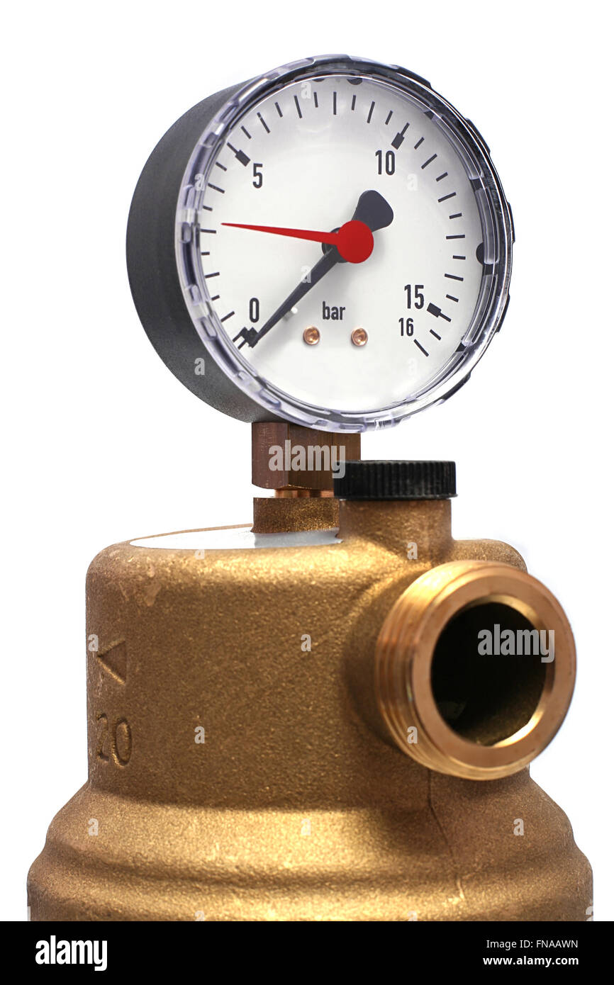 The indicator of pressure on a white background Stock Photo - Alamy