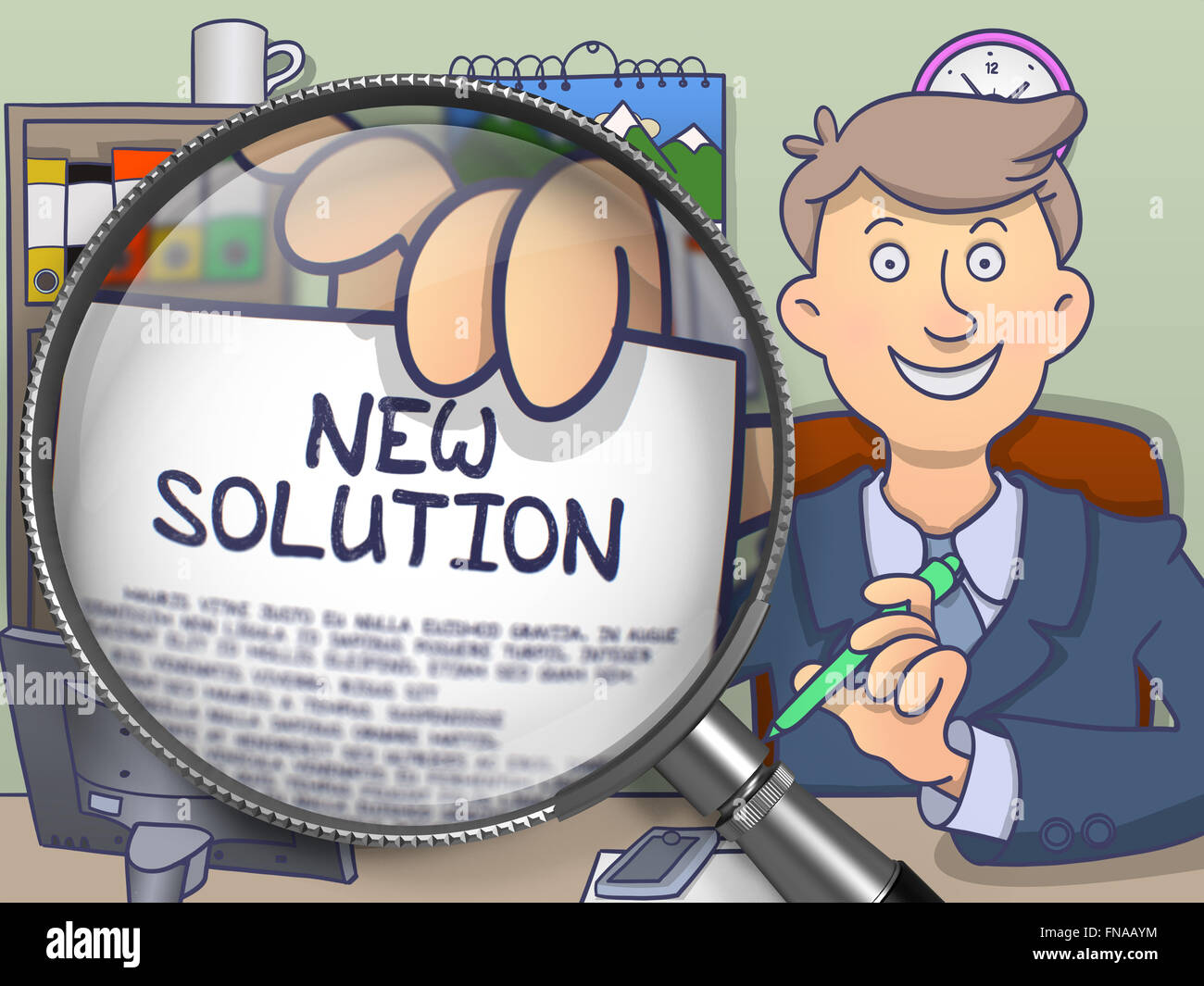 Solution through magnifying glass hi-res stock photography and images ...