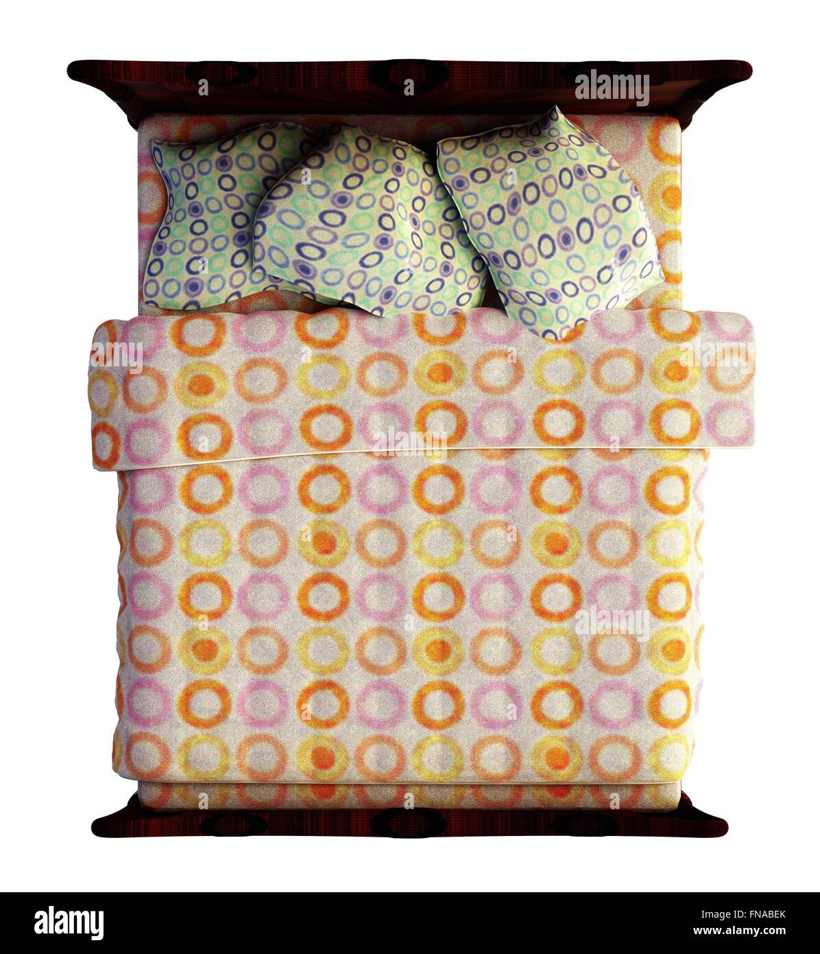 Bed Top View Isolated On White Stock Photo - Alamy