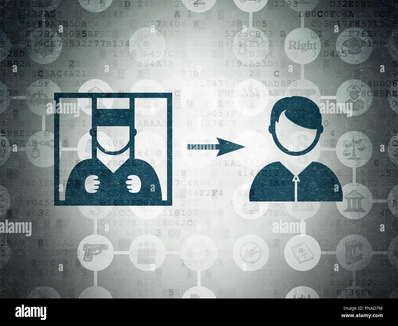 Law concept: Criminal Freed on Digital Paper background Stock Photo - Alamy