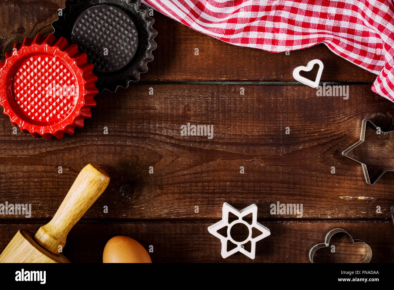 Food background / Cooking baking cookies background. Cookie cutters ...