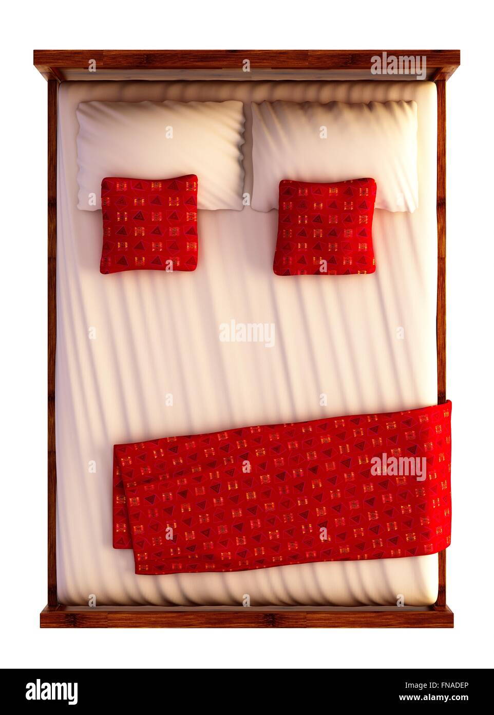 Bed Top View Isolated On White Stock Photo - Alamy