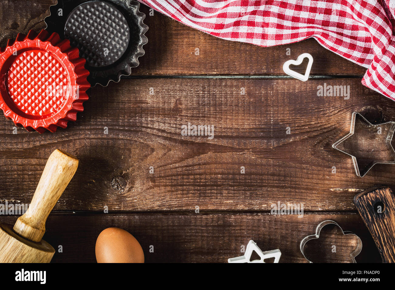 Food background / Cooking baking cookies background. Cookie cutters ...