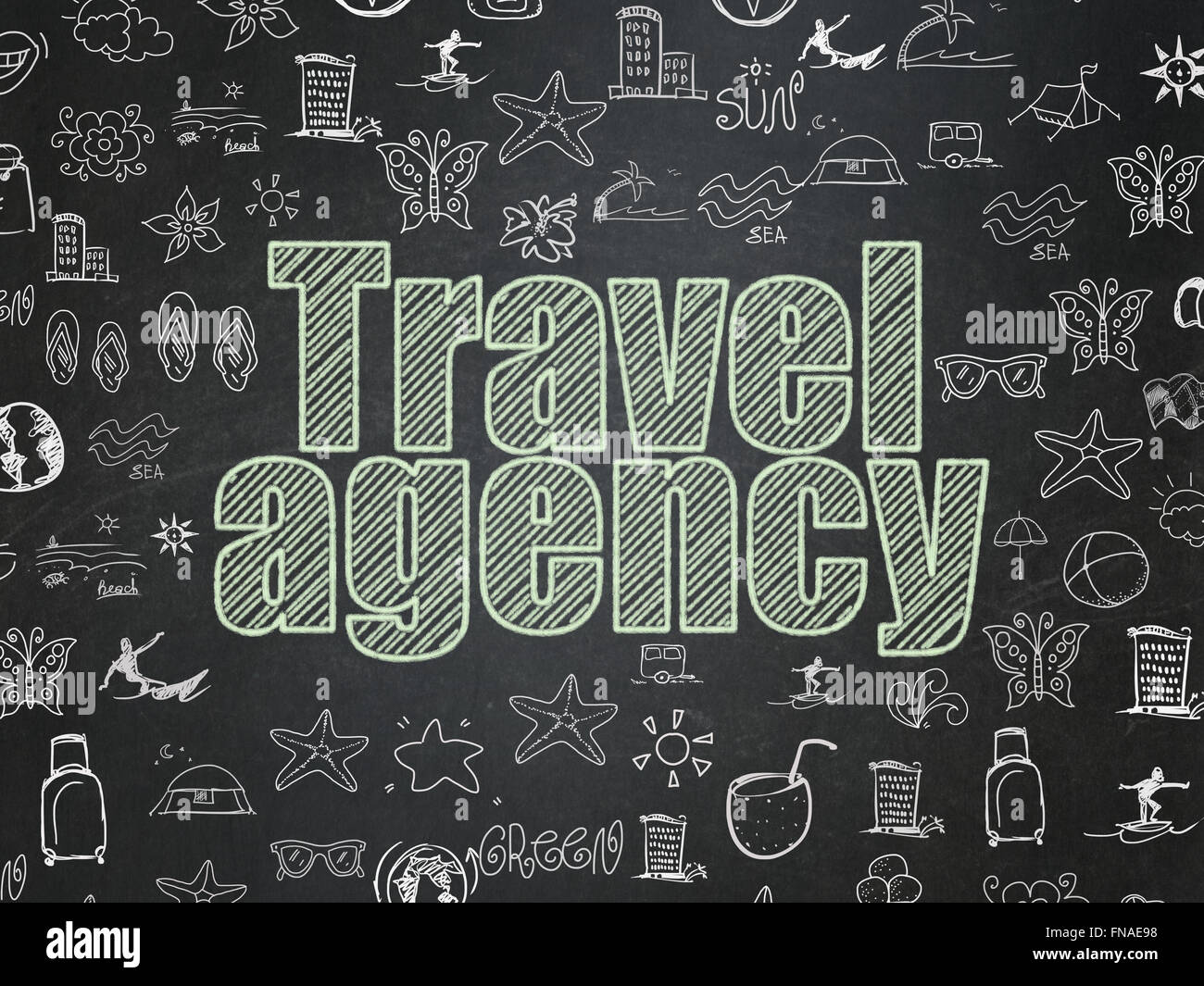 Travel concept: Travel Agency on School Board background Stock Photo ...