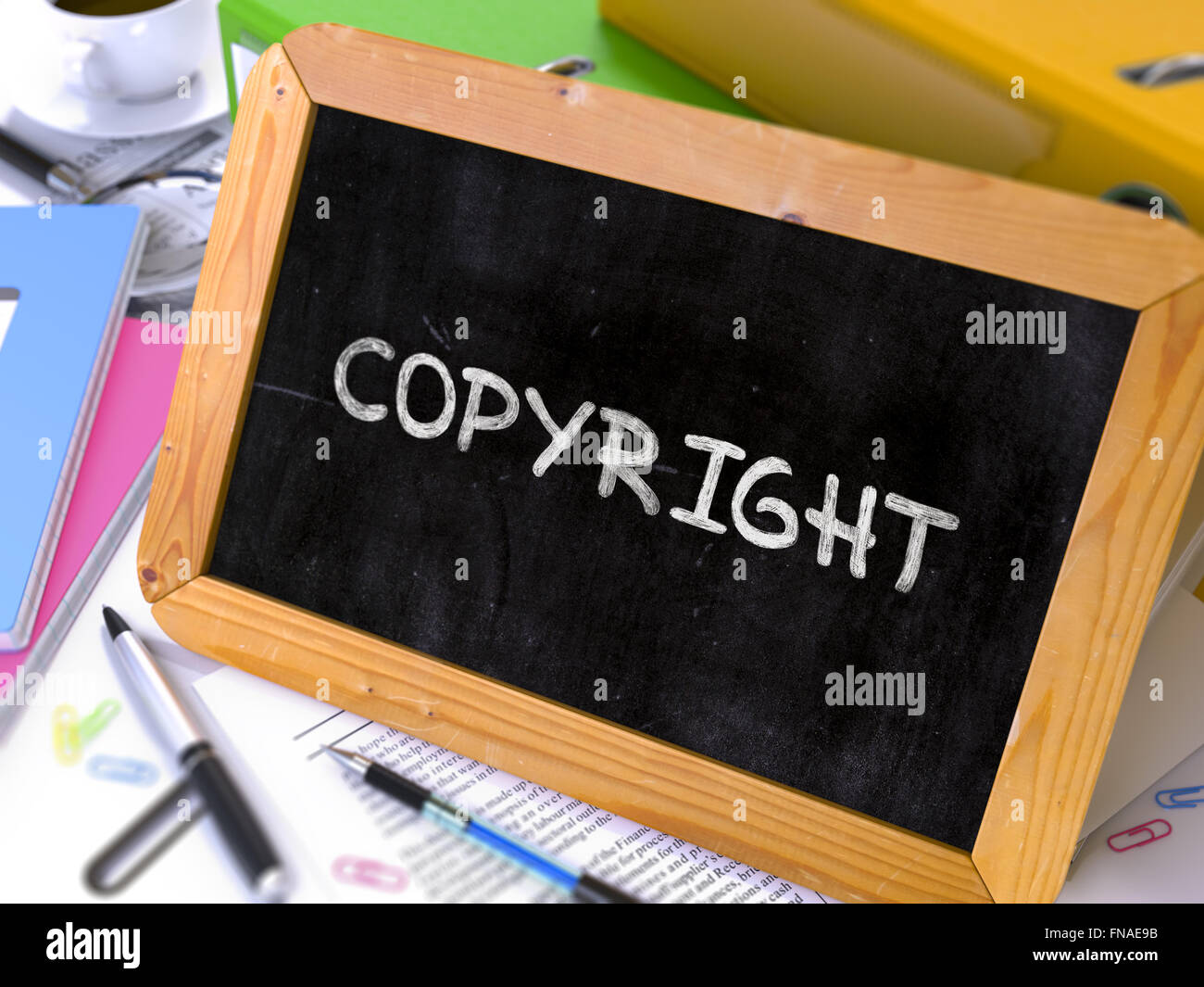 Copyright Concept Hand Drawn on Chalkboard Stock Photo - Alamy