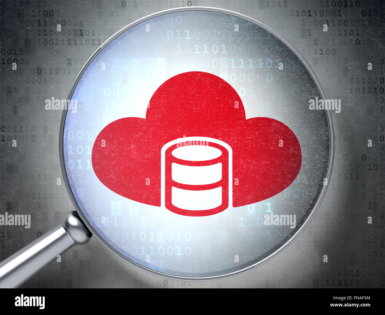 Software concept: Database With Cloud with optical glass on digital ...