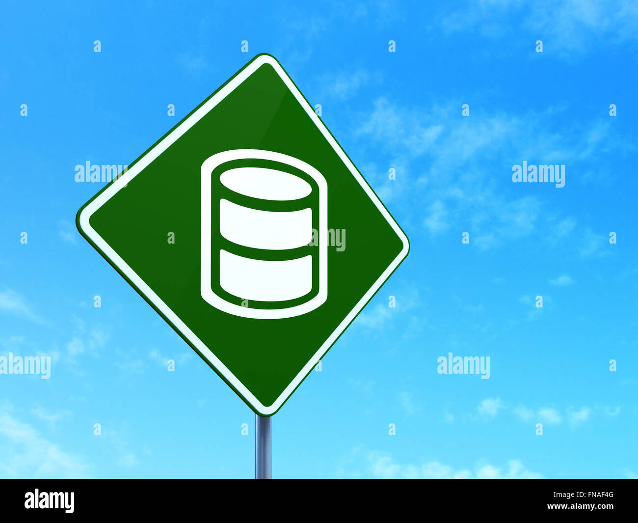 Database concept: Database on road sign background Stock Photo - Alamy