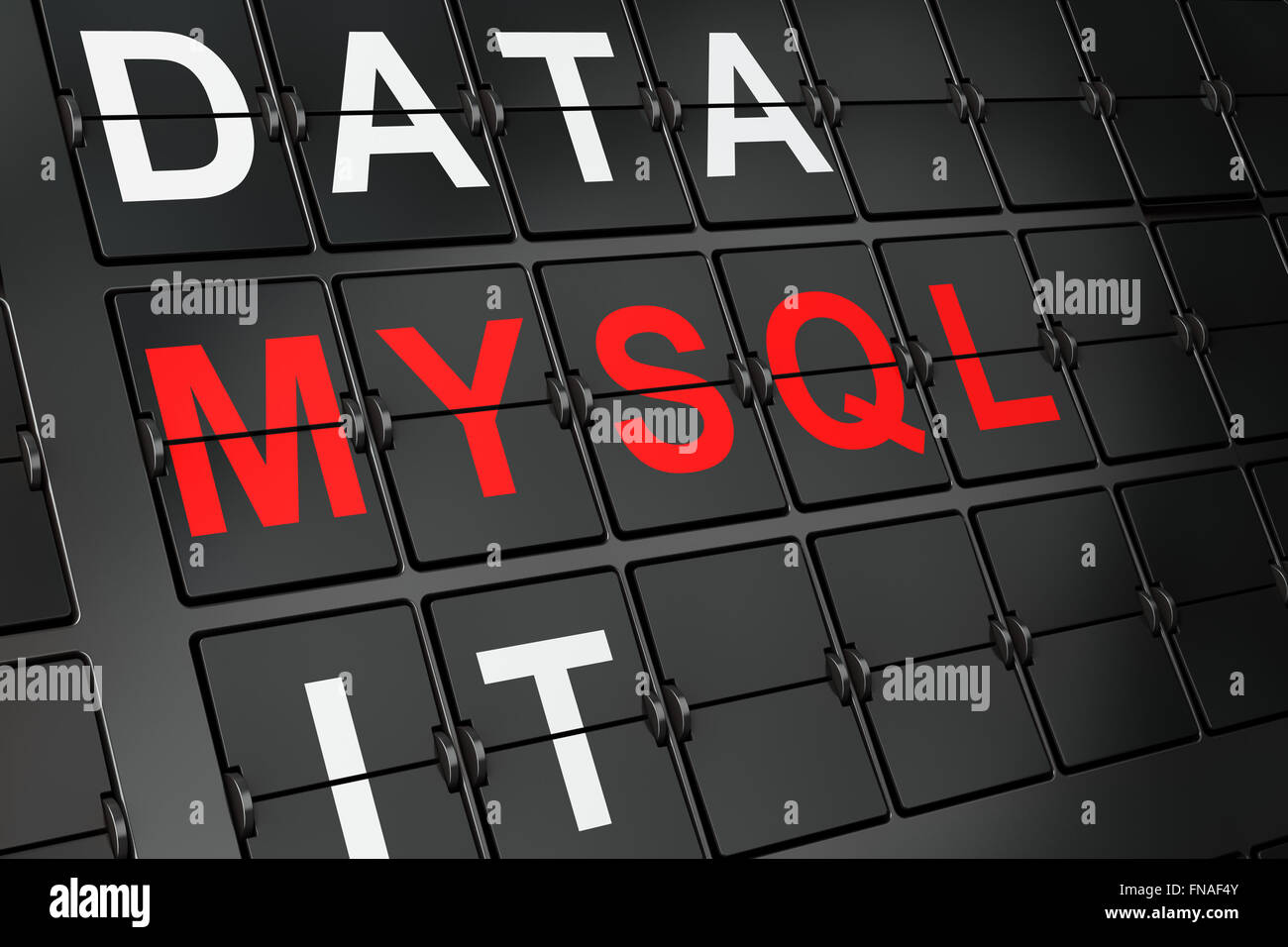 Software concept: MySQL on airport board background Stock Photo - Alamy