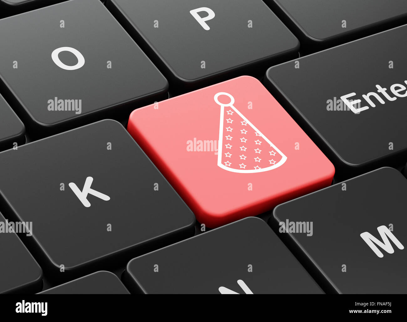 Entertainment, concept: Party Hat on computer keyboard background Stock ...