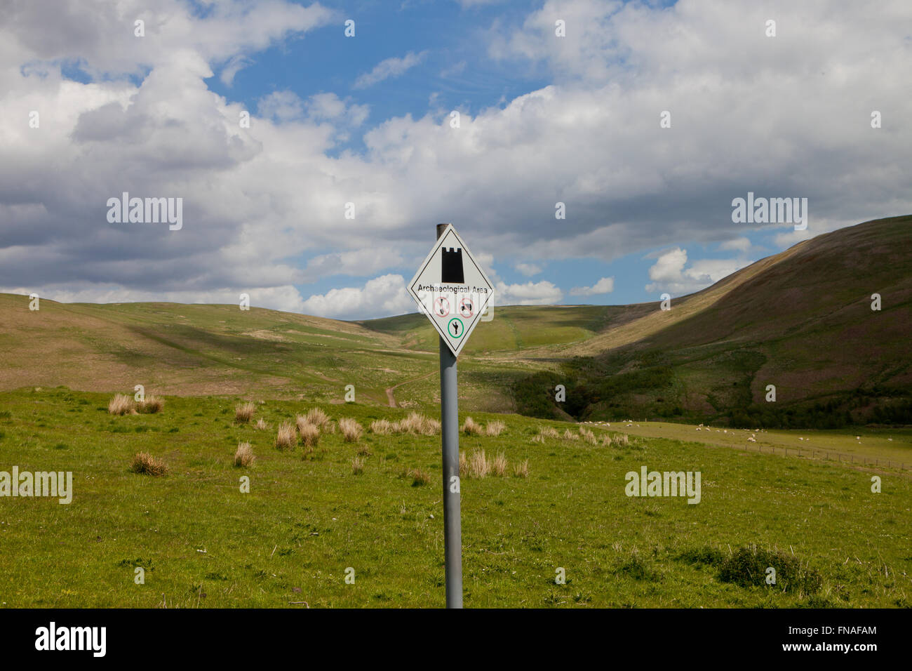 Archaeological Area sign in Northumberland Stock Photo - Alamy