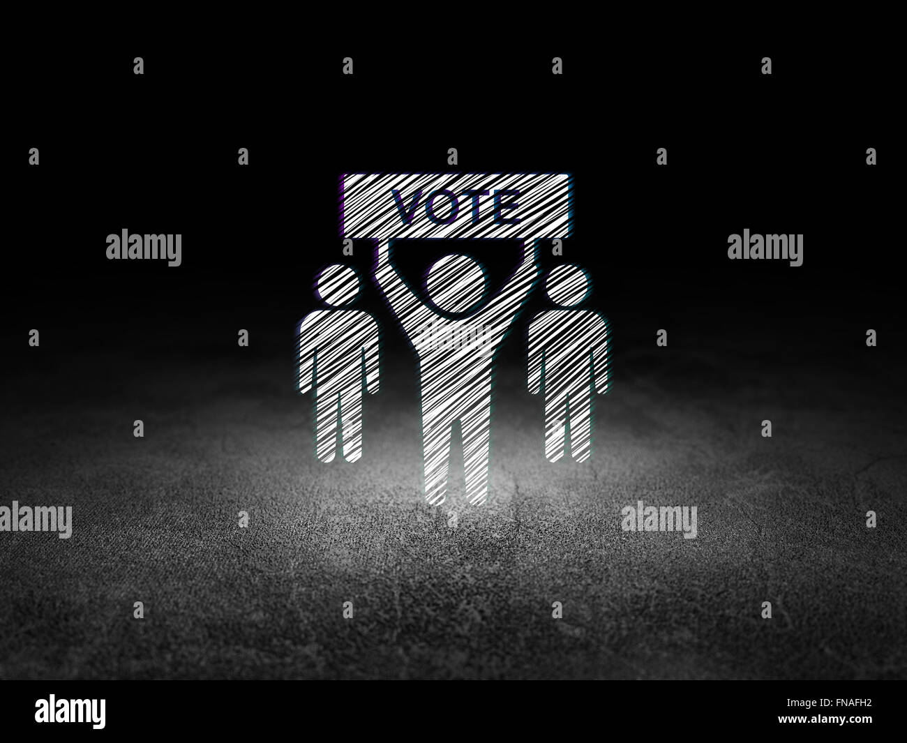 Political concept: Election Campaign in grunge dark room Stock Photo ...