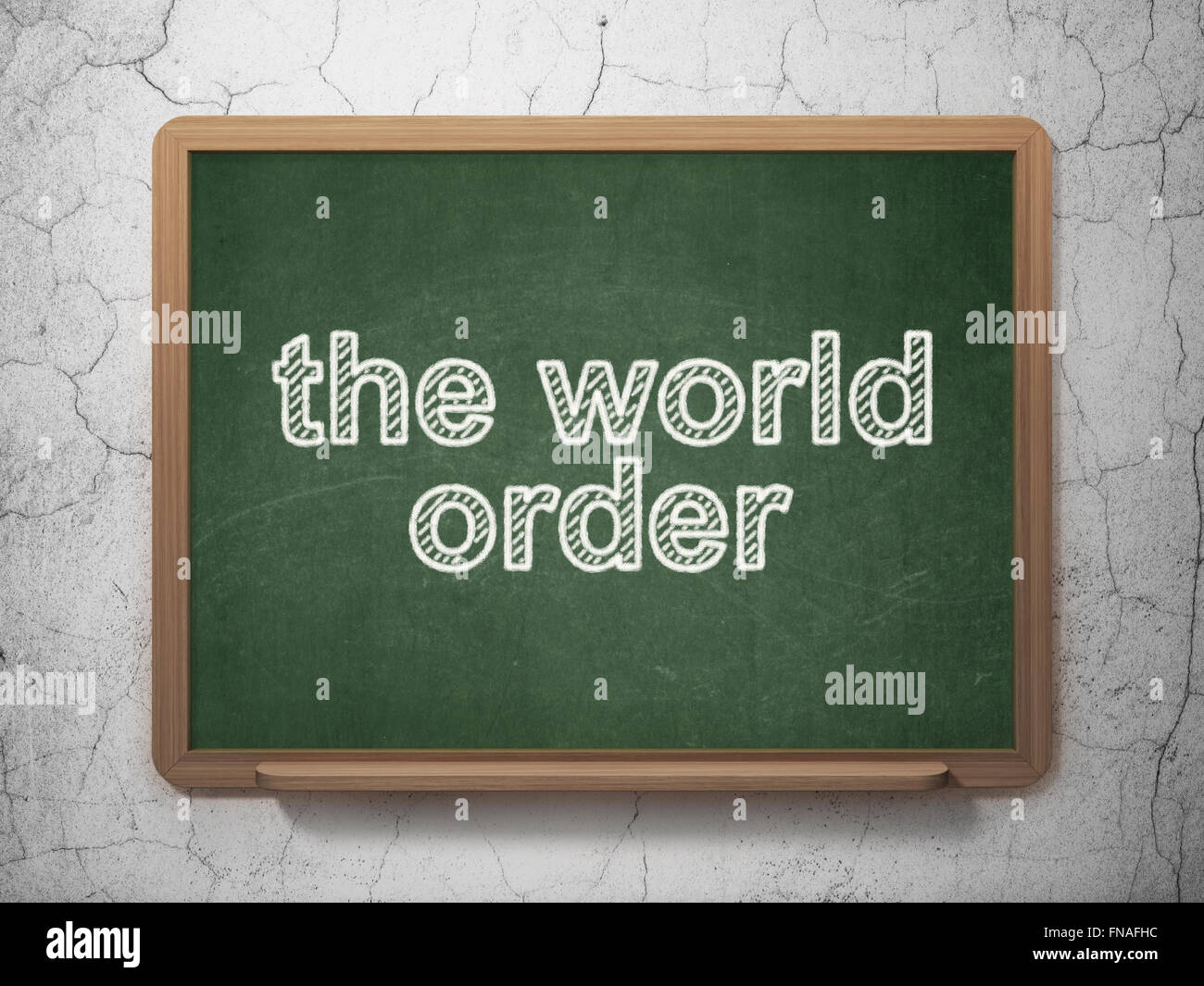 Politics concept: The World Order on chalkboard background Stock Photo ...
