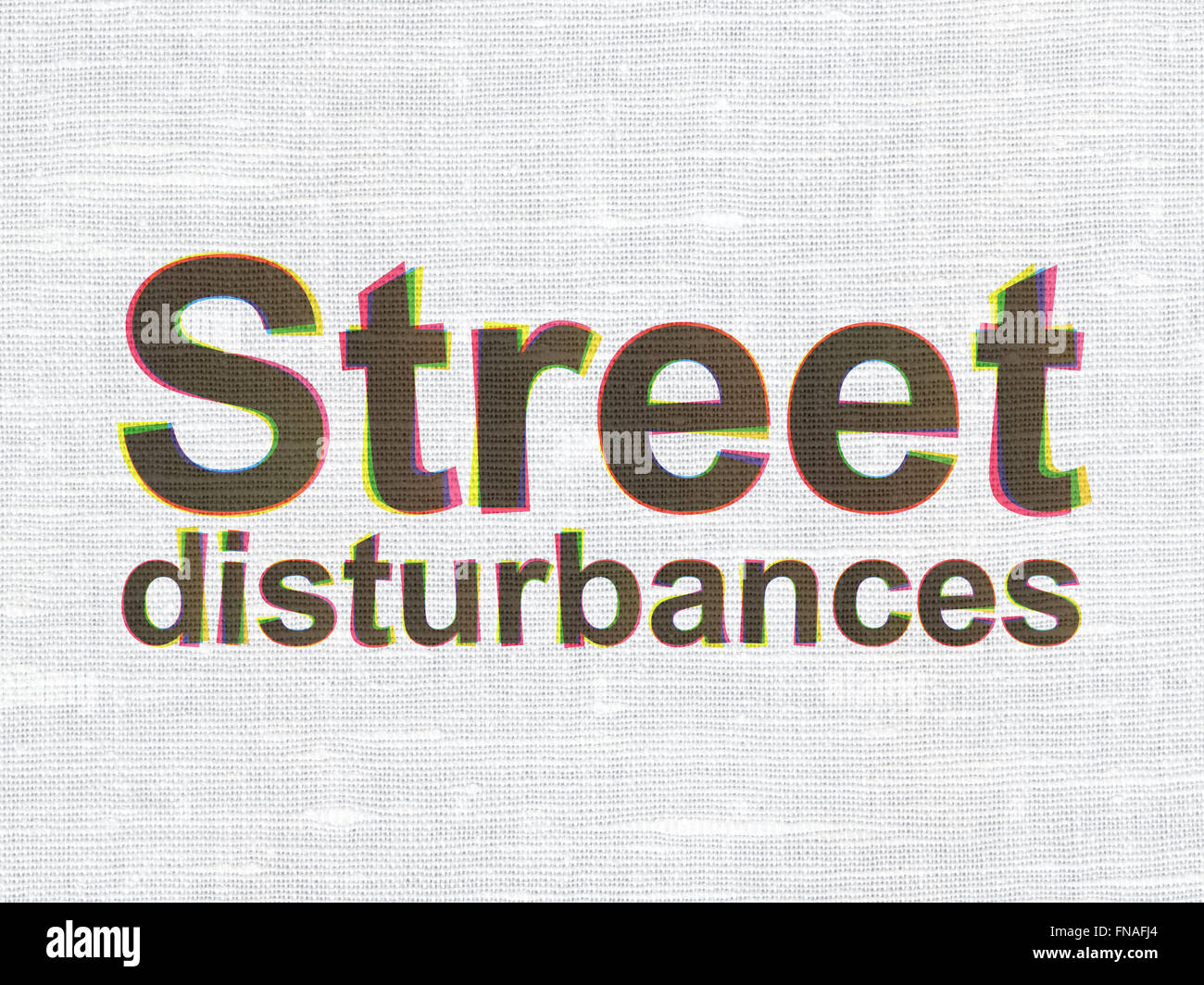 Political concept: Street Disturbances on fabric texture background ...