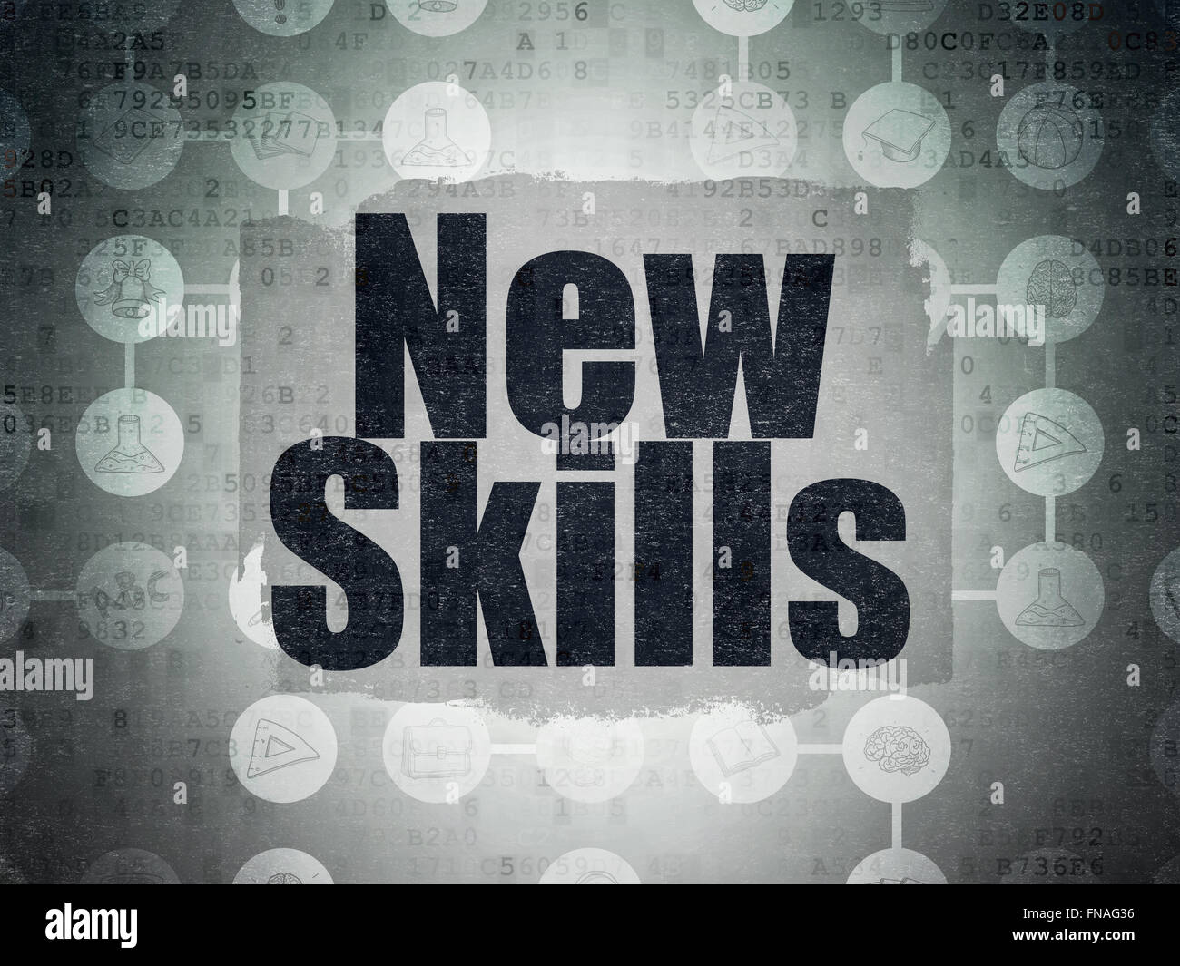 Education concept: New Skills on Digital Paper background Stock Photo ...