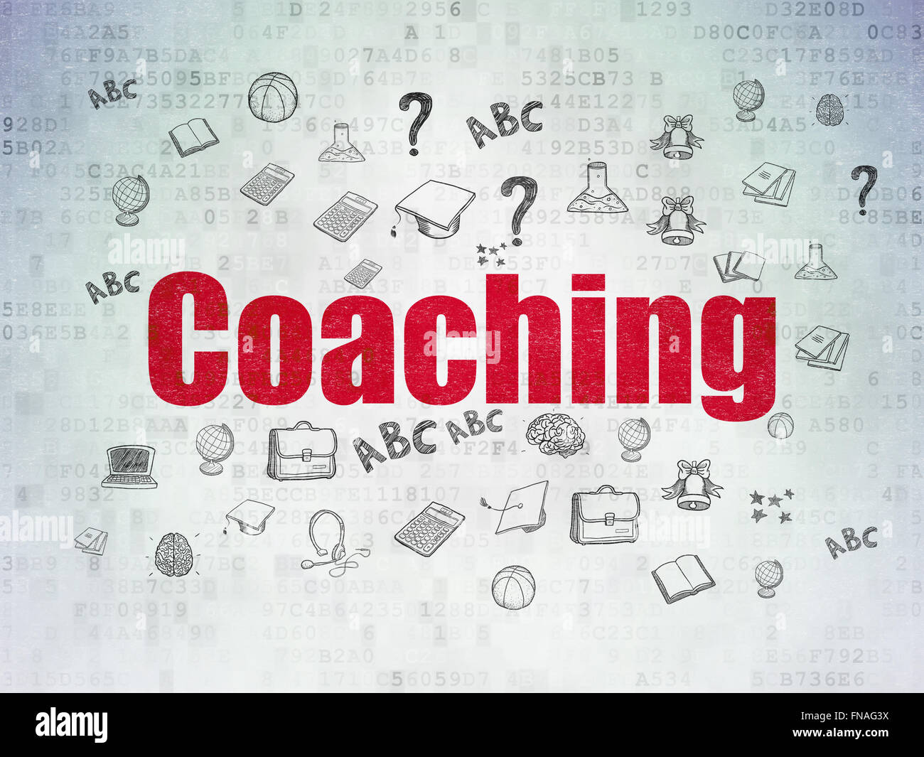Education concept: Coaching on Digital Paper background Stock Photo - Alamy