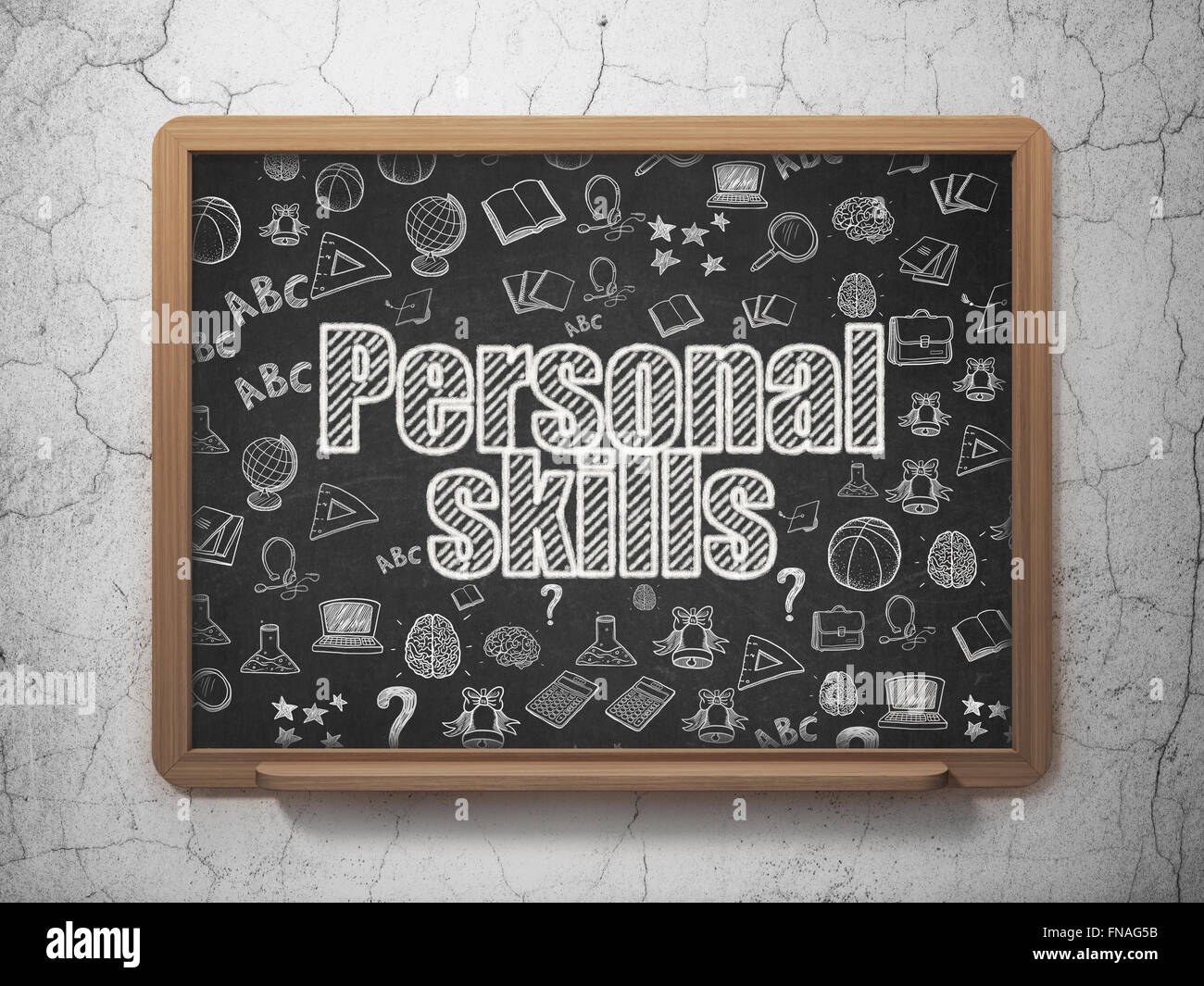 Learning concept: Personal Skills on School Board background Stock ...