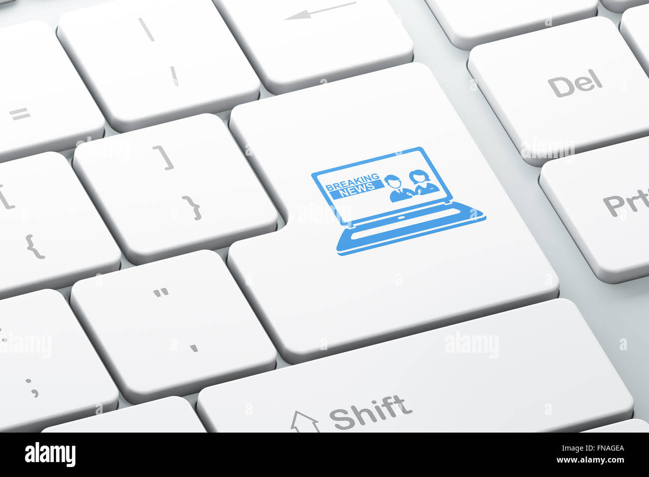 News concept: Breaking News On Laptop on computer keyboard background ...