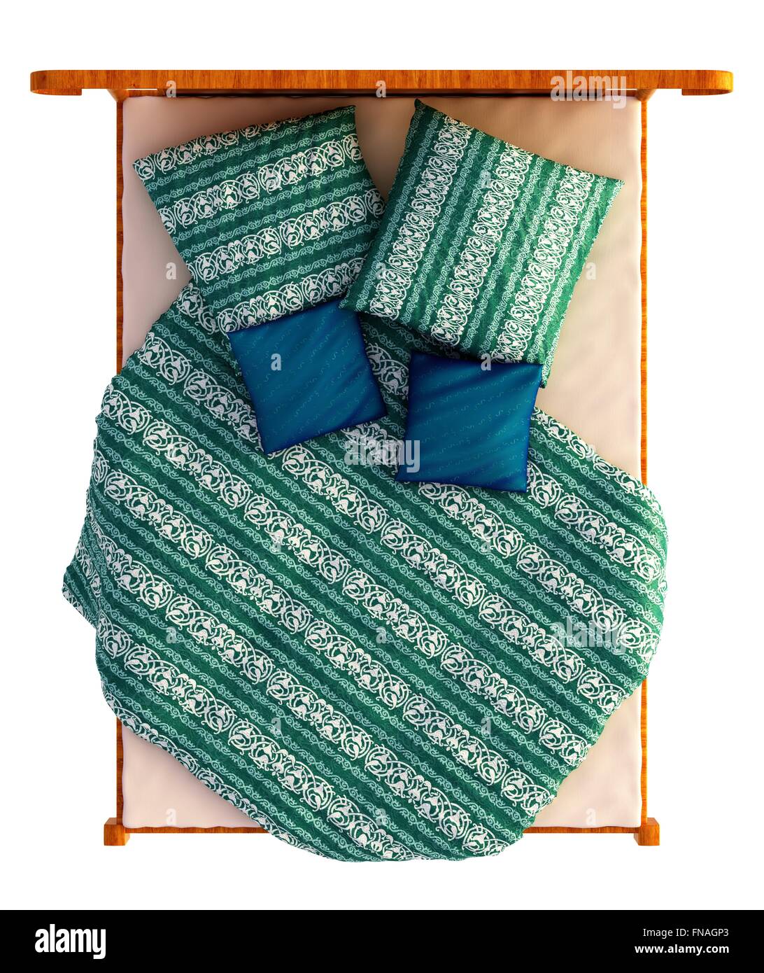 Bed Top View Isolated On White Stock Photo - Alamy