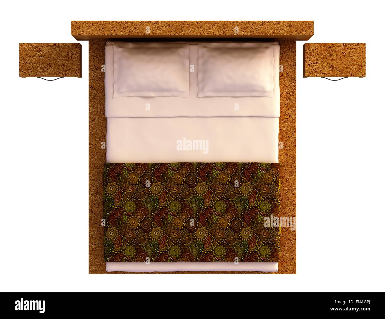Bed Top View Isolated On White Stock Photo - Alamy