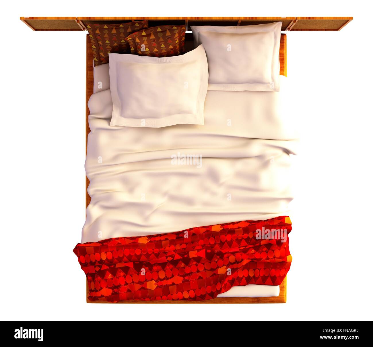 Bed Top View Isolated On White Stock Photo - Alamy