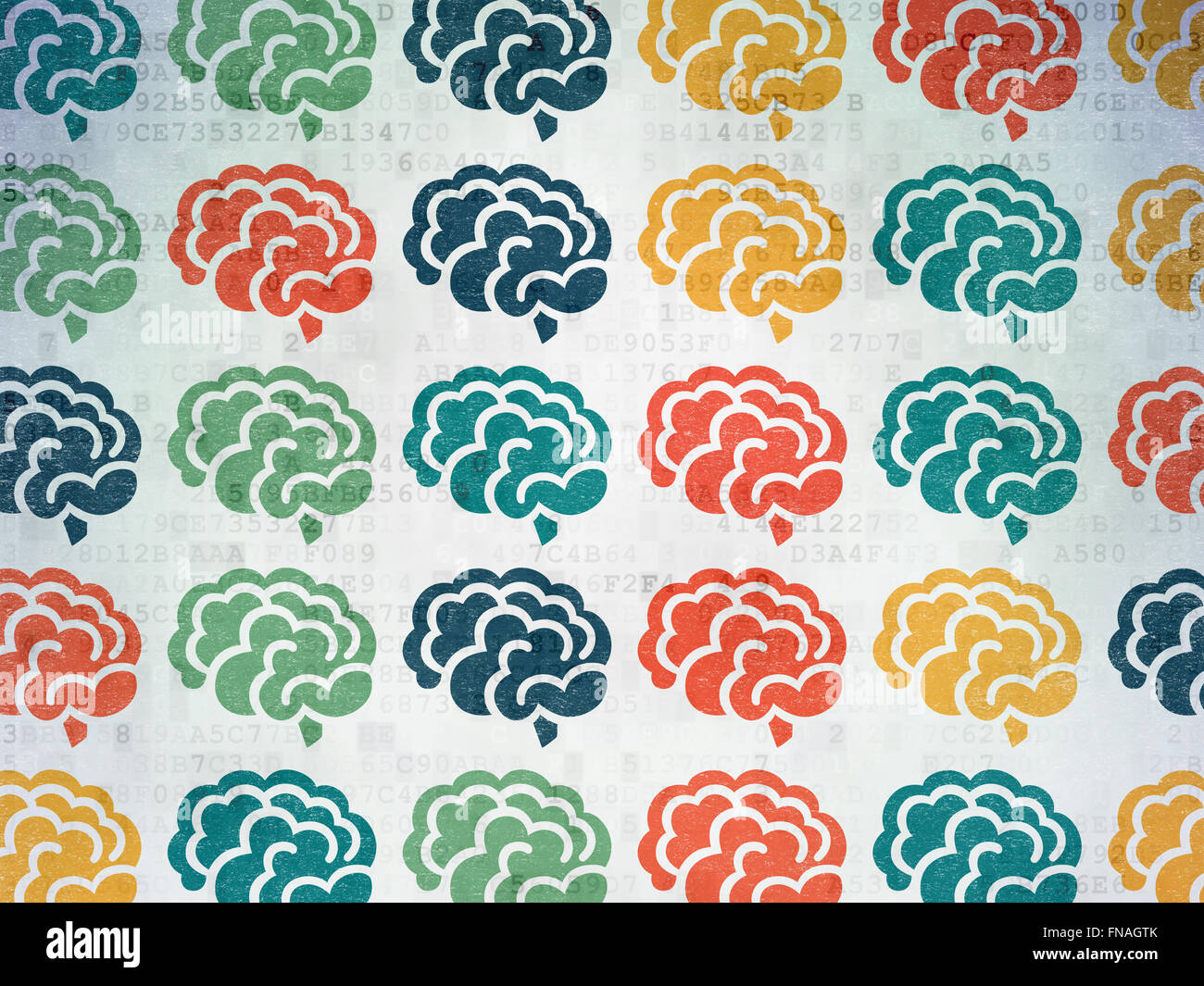 Science concept: Brain icons on Digital Paper background Stock Photo ...