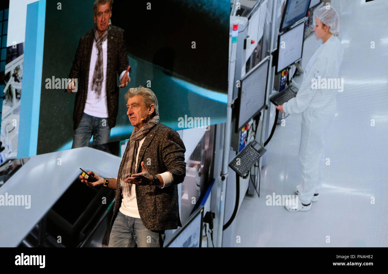 Swatch-CEO Nick Hayek speaking during the Welcome Night for the CeBIT ...