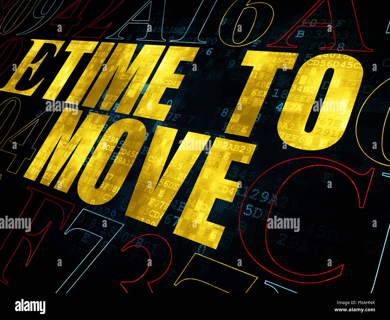 Time concept: Time to Move on Digital background Stock Photo - Alamy