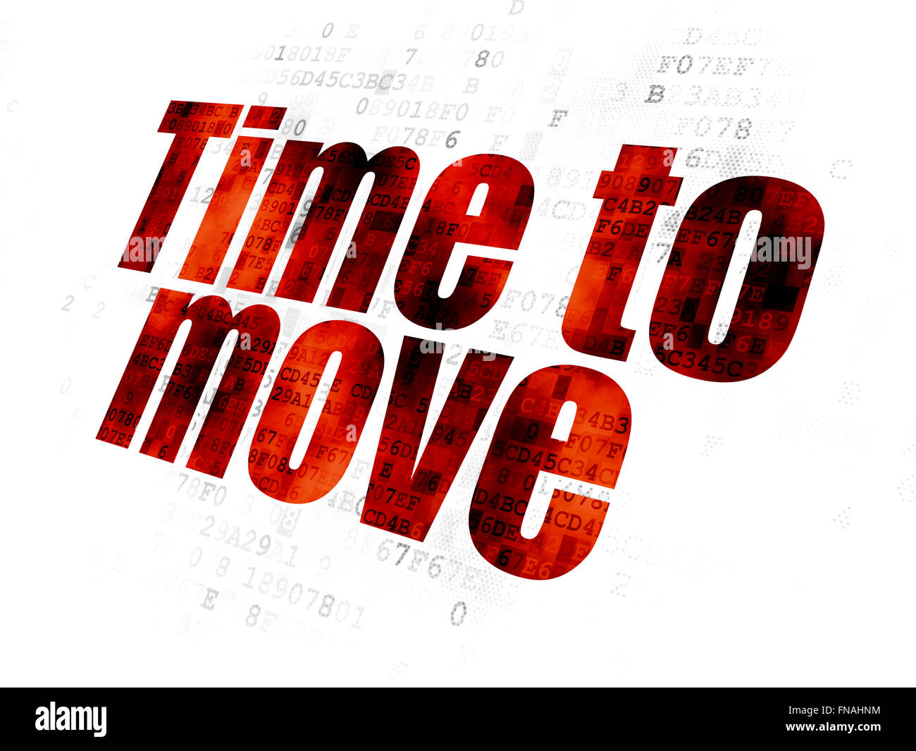Timeline concept: Time to Move on Digital background Stock Photo - Alamy