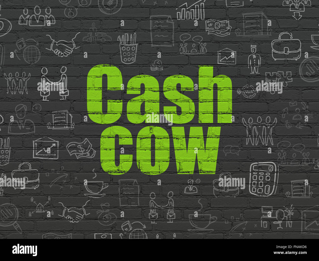 Finance concept: Cash Cow on wall background Stock Photo - Alamy