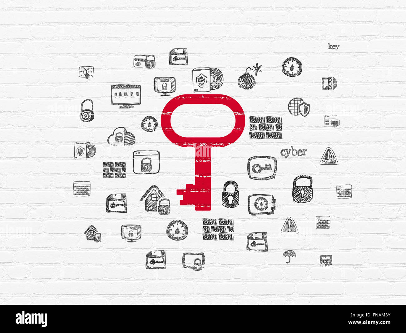 Safety concept: Key on wall background Stock Photo - Alamy