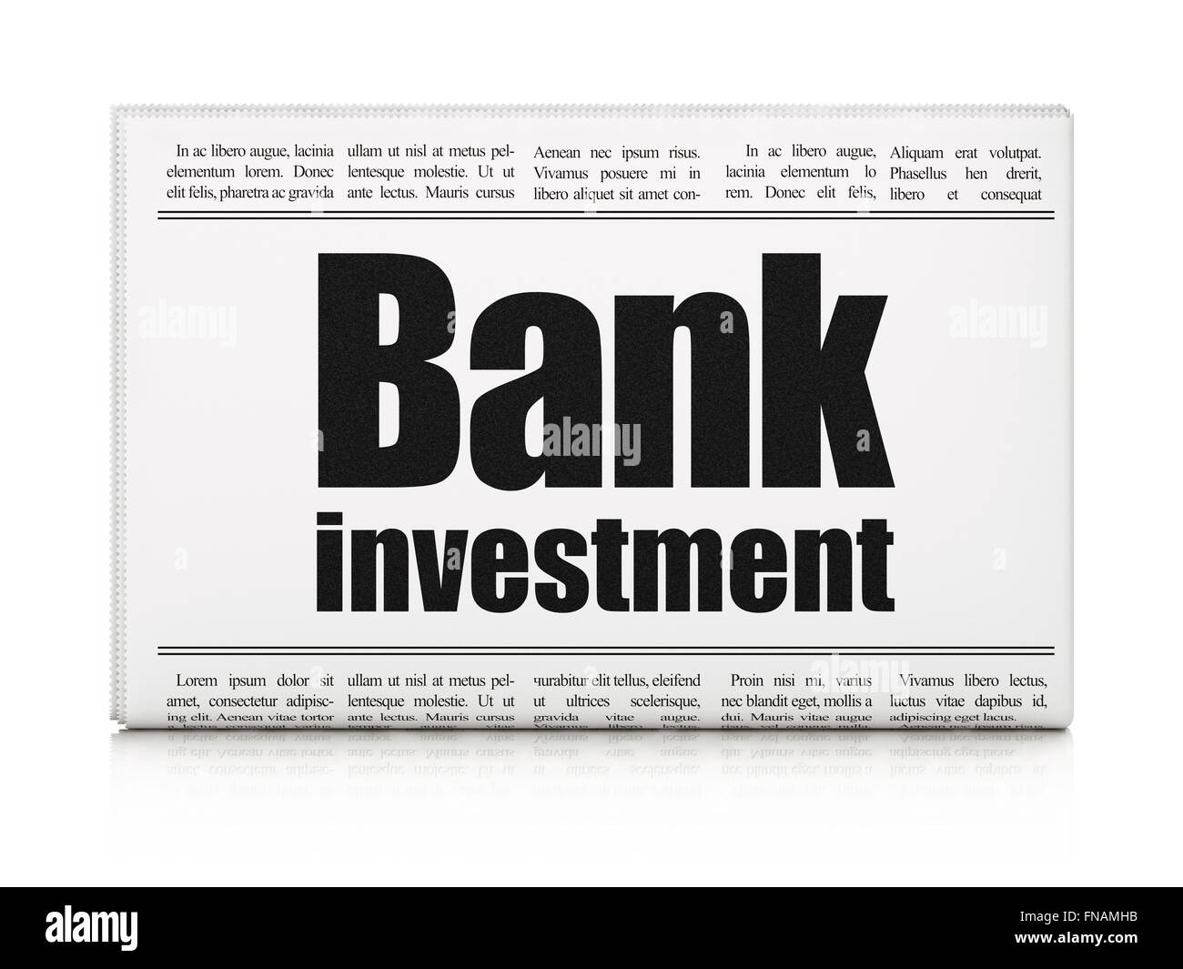 Money concept: newspaper headline Bank Investment Stock Photo - Alamy