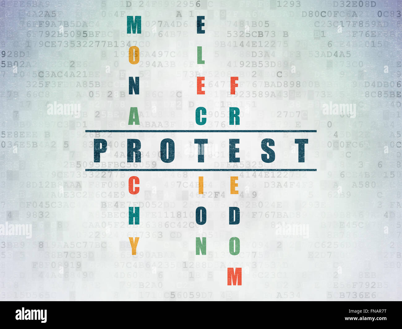 Politics concept: Protest in Crossword Puzzle Stock Photo - Alamy
