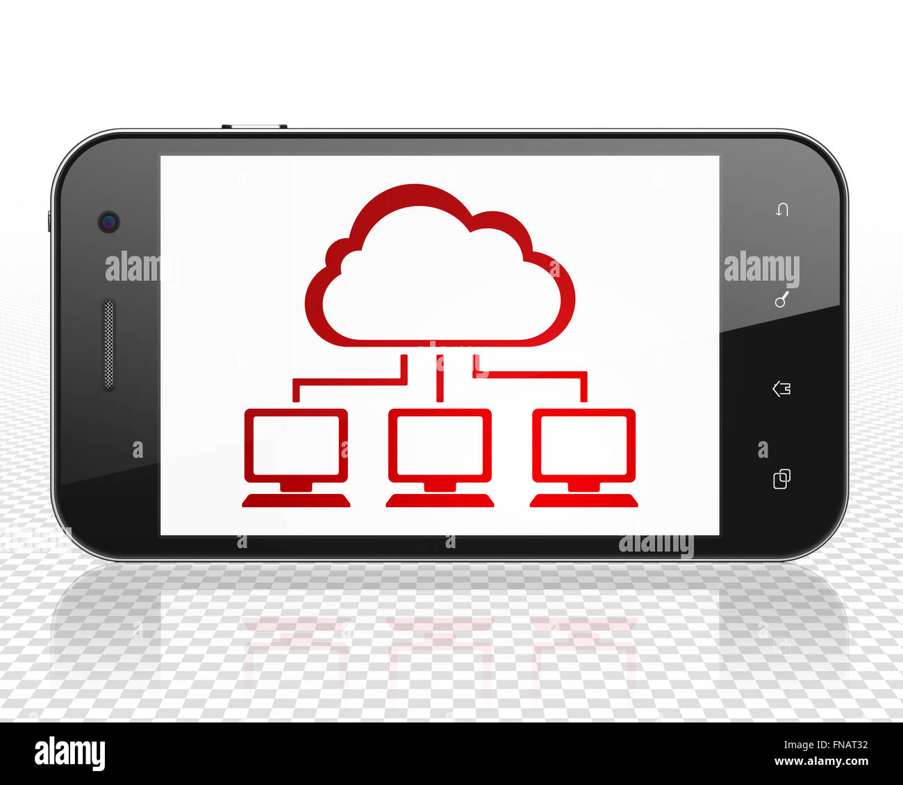 Cloud networking concept: Smartphone with Cloud Network on display ...