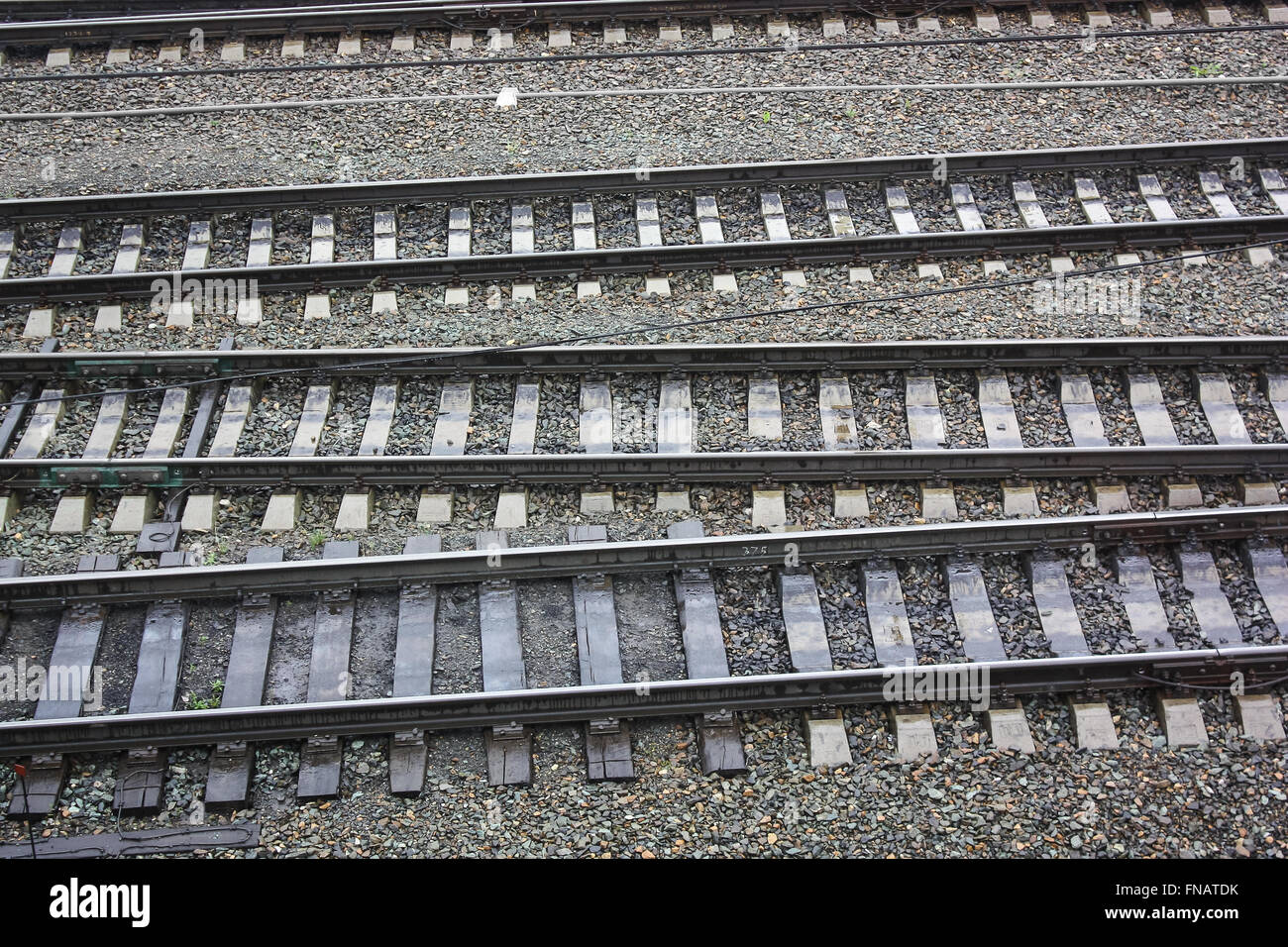 railroad tracks in the rain Stock Photo - Alamy