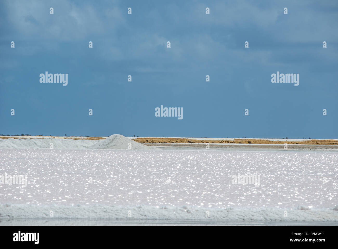 Impression of the famous Salt Factory of Cargill at Bonaire Island ...