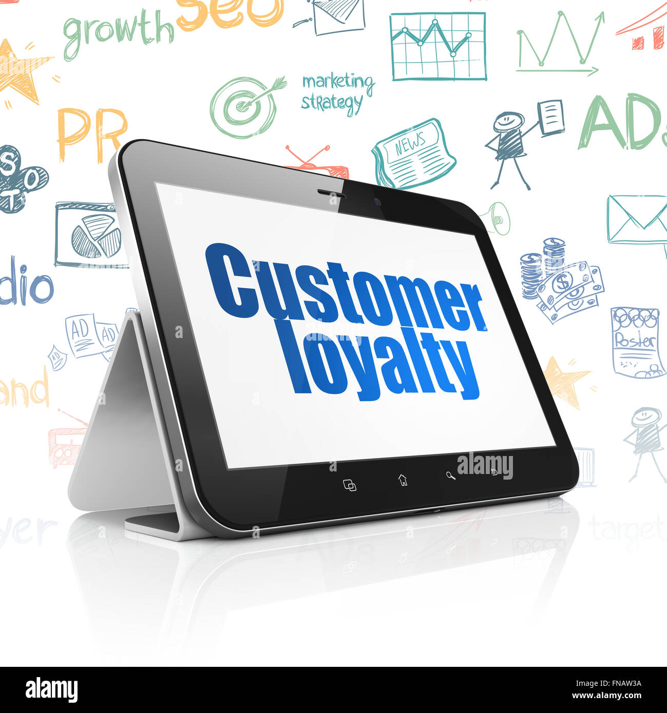 Marketing concept: Tablet Computer with Customer Loyalty on display ...
