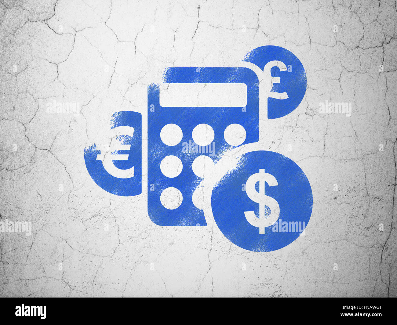 Marketing concept: Calculator on wall background Stock Photo - Alamy