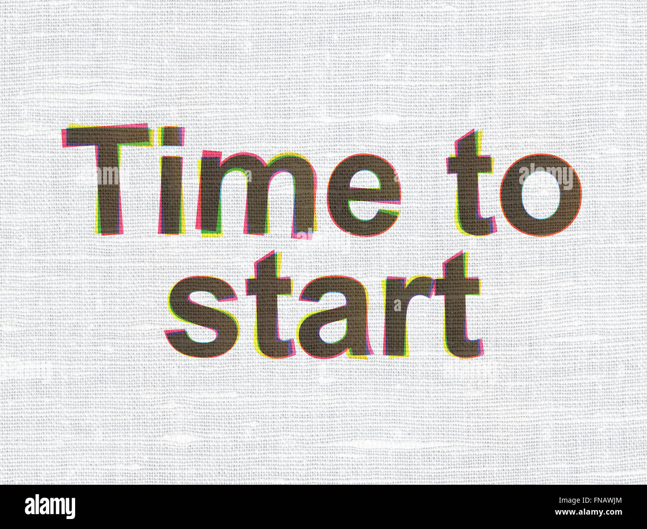 Time concept: Time to Start on fabric texture background Stock Photo ...