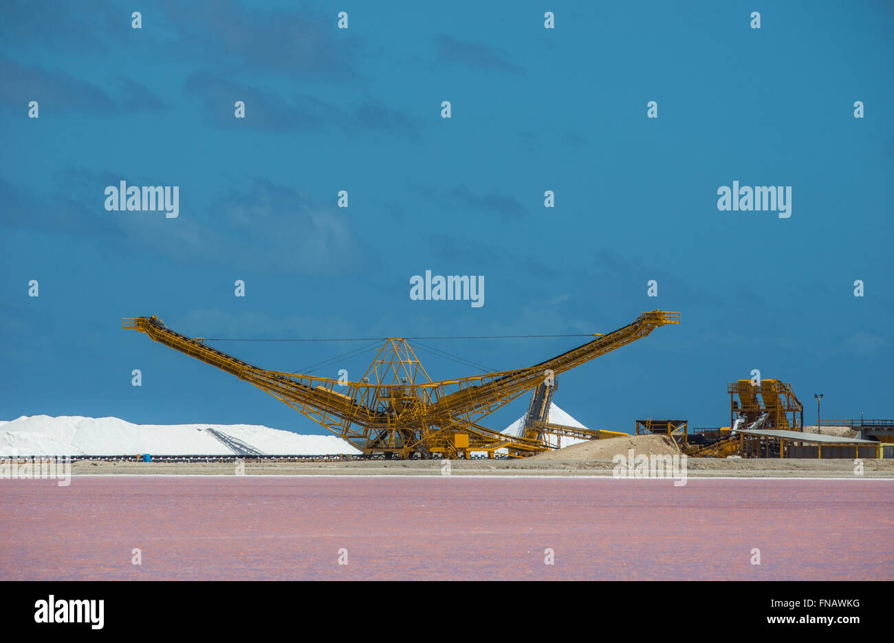 Impression of the famous Salt Factory of Cargill at Bonaire Island ...